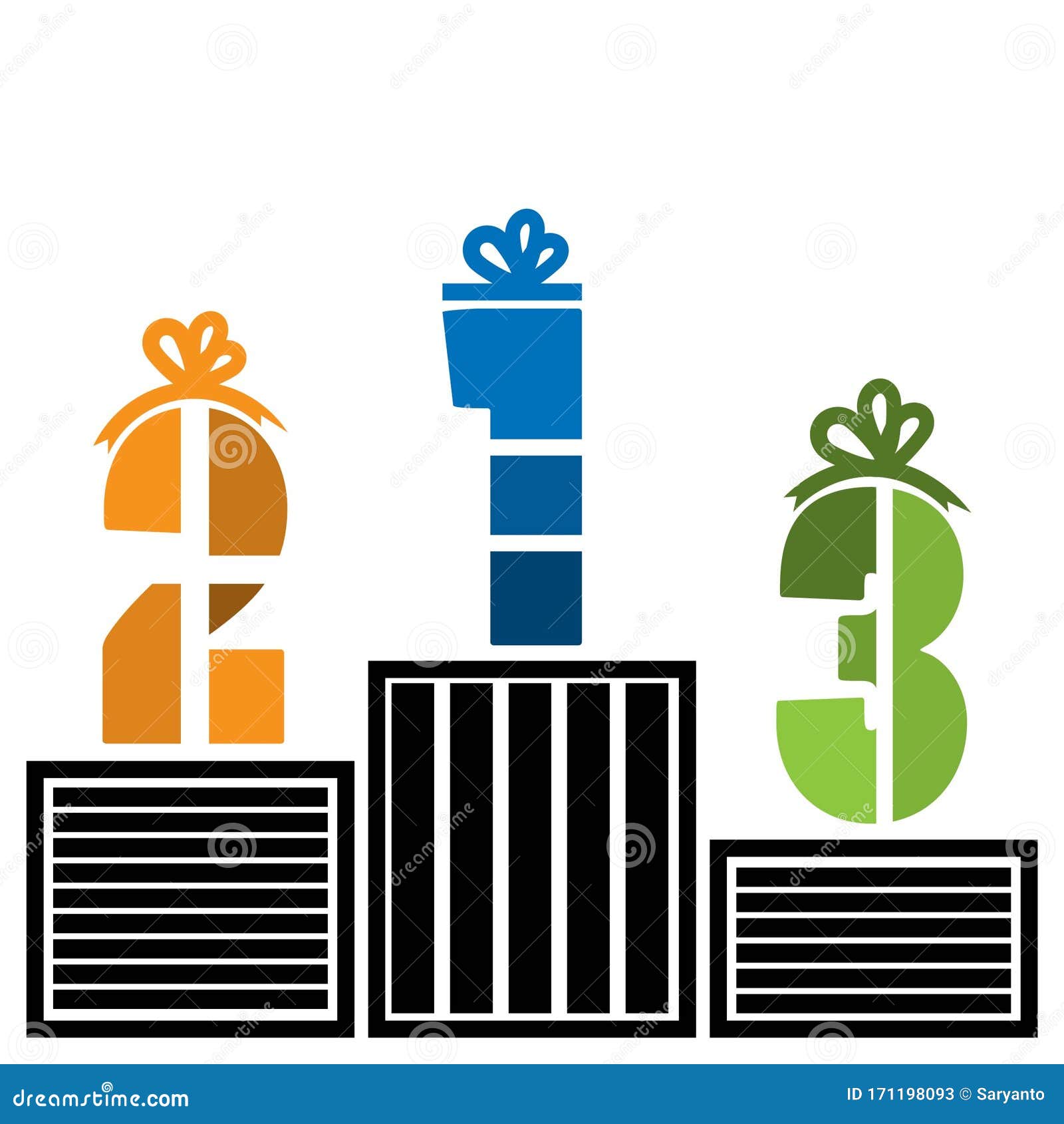 Illustration of the 1st, 2nd and 3rd Prize, Flat Design. Vector ...