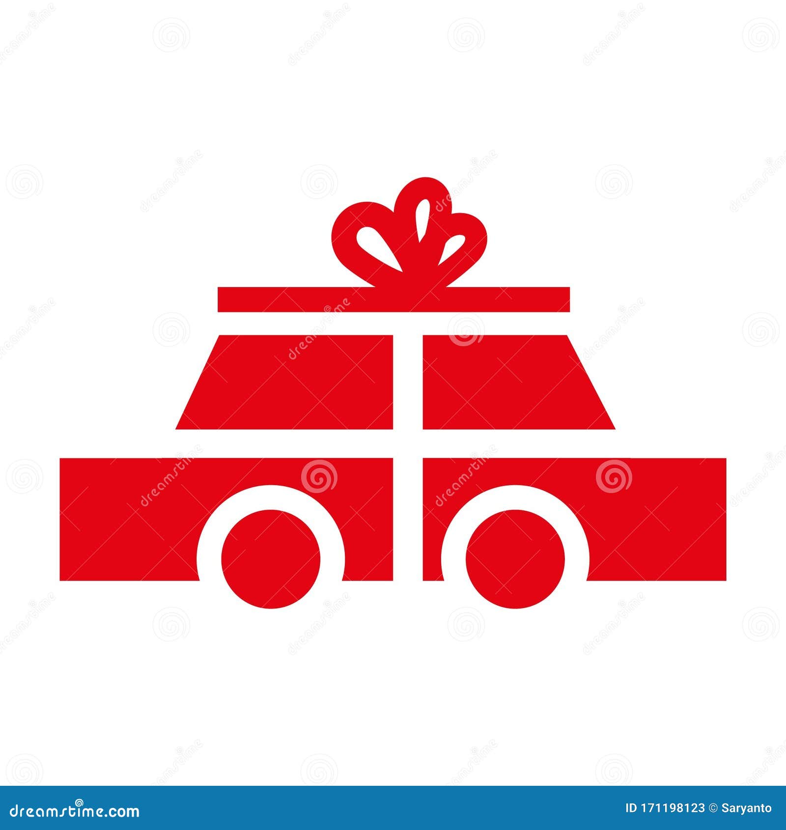 Car Gift Icon, Flat Design. Vector Illustration on White Background ...