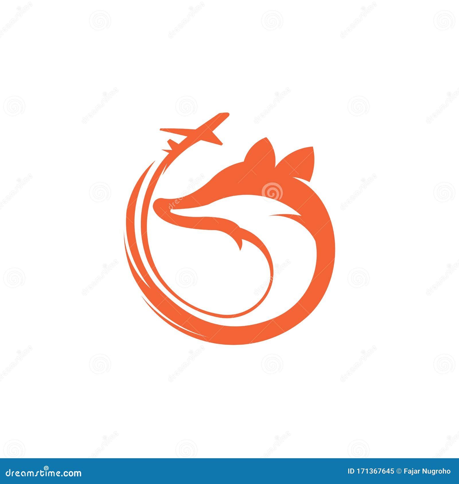 Fox Travel Logo White Background Illustration Stock Vector ...