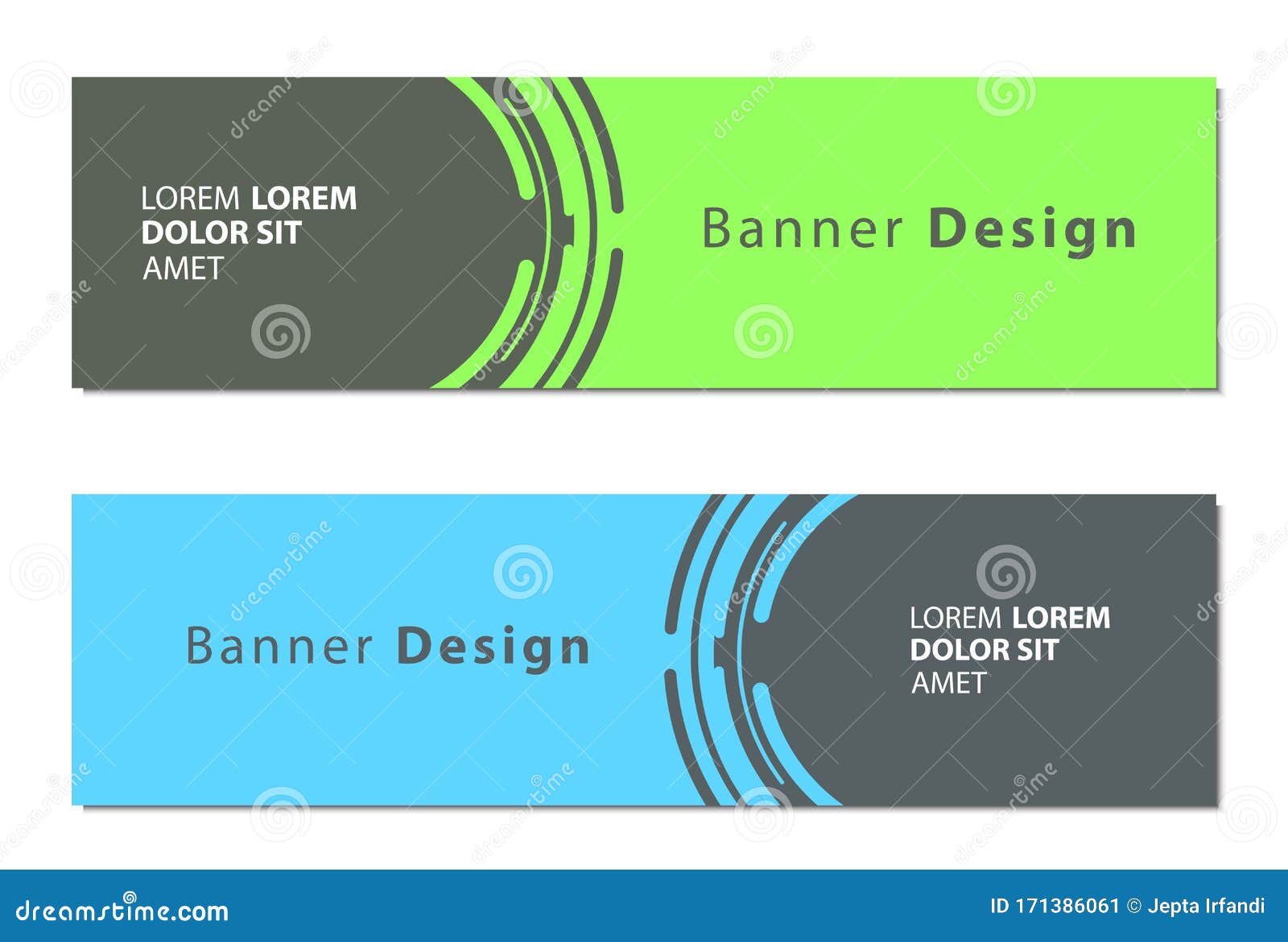 Geometric Abstract Banner Template. Flat Banner Background Set Clean ...