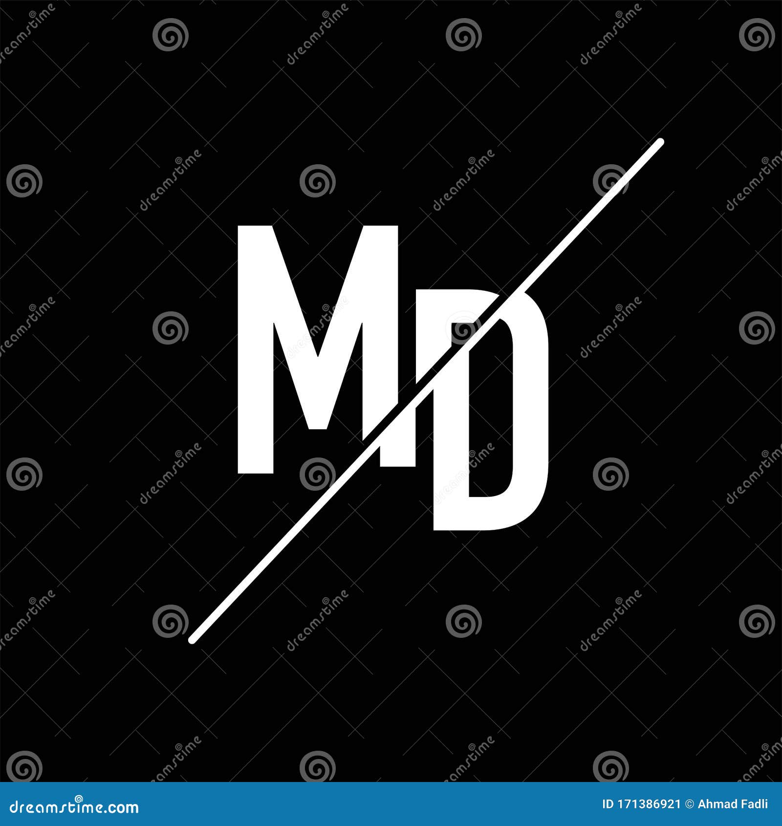 MD Letter Logo Design Template Stock Vector - Illustration of flat ...