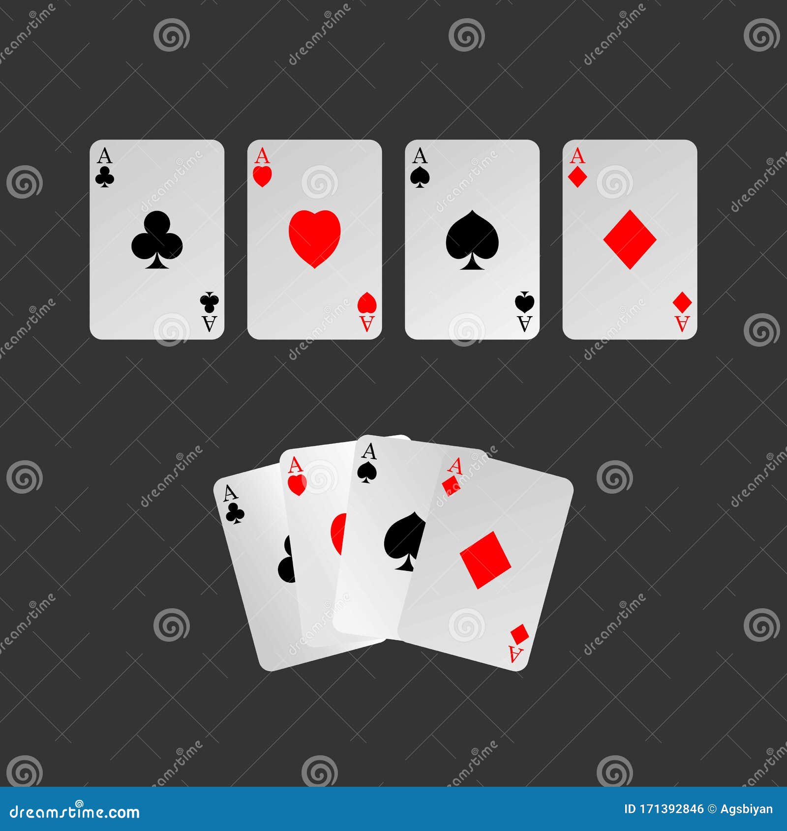 The Design of the Four Types of Ace is Very Interesting Stock Vector ...