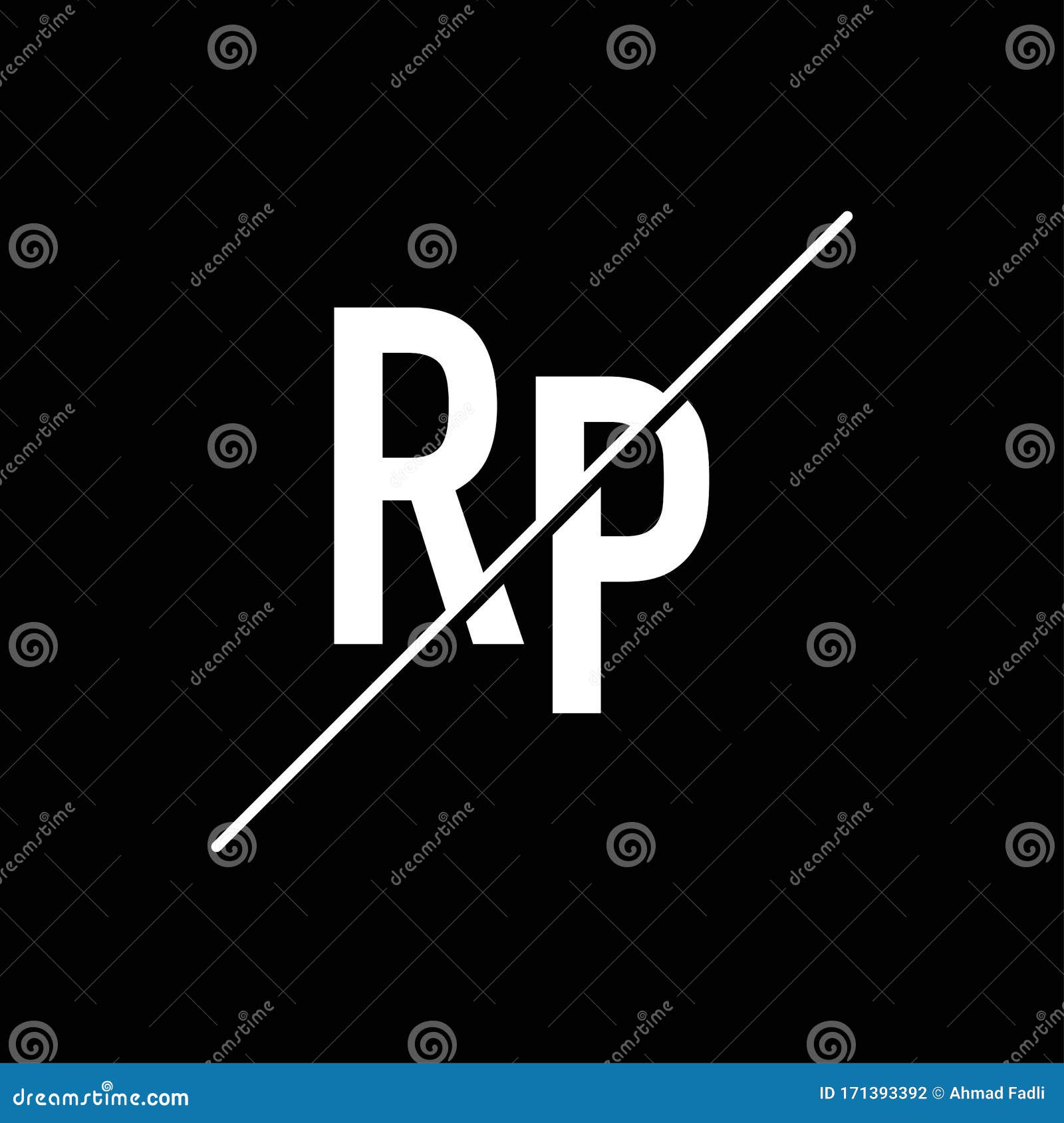Rp Letter Logo Design stock vector. Illustration of monogram - 171393392