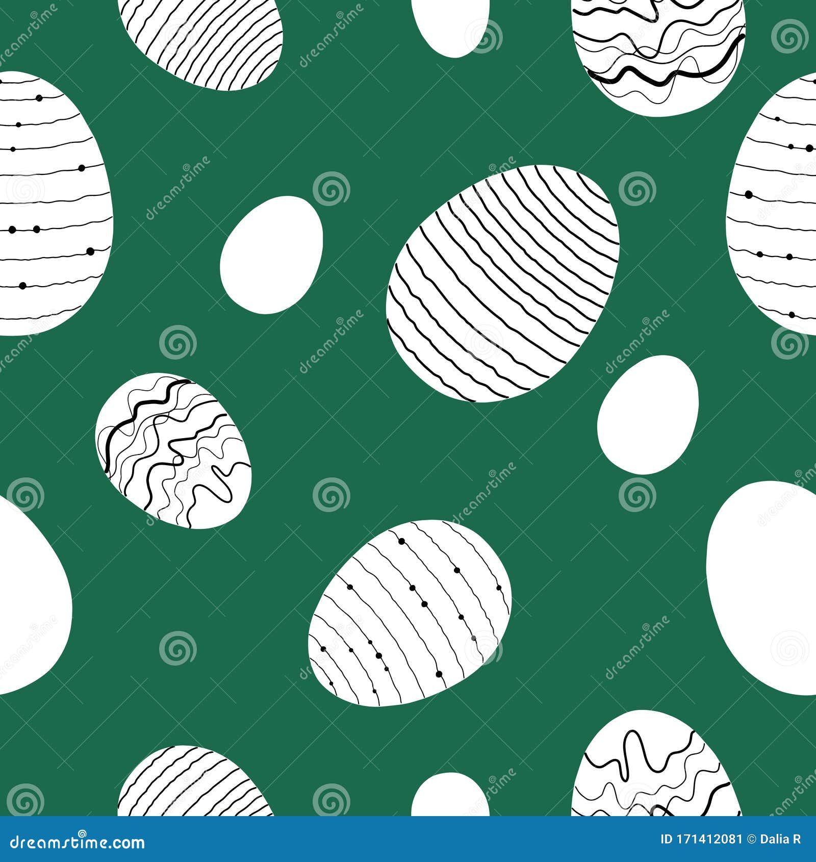 Vector Illustration of Easter Eggs Seamless Pattern. Stock Illustration ...