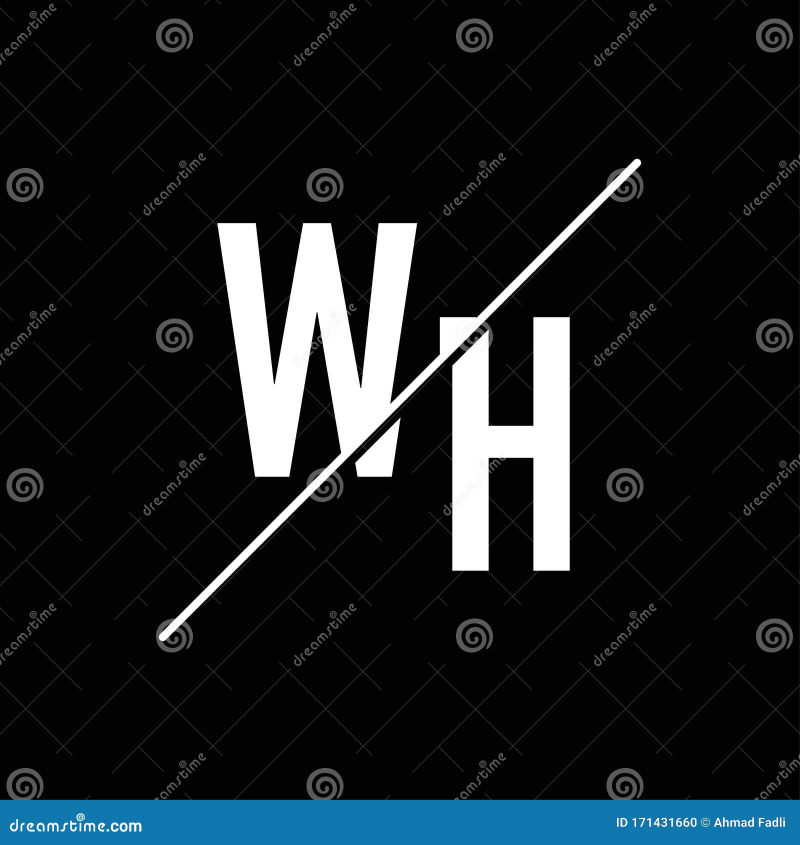 Wh Letter Logo Design stock vector. Illustration of emblem - 171431660