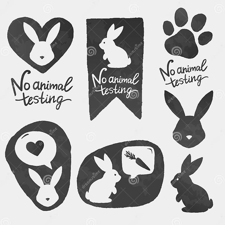 Against Animal Testing Stickers. Cruelty Free Vector Labels. Animal ...
