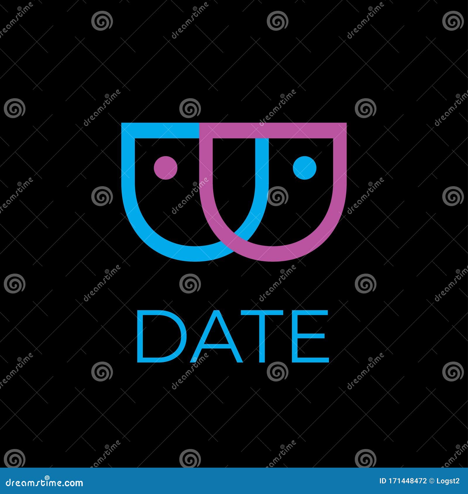 Dating Vector Logo. Heart Logo Stock Vector - Illustration of creative ...