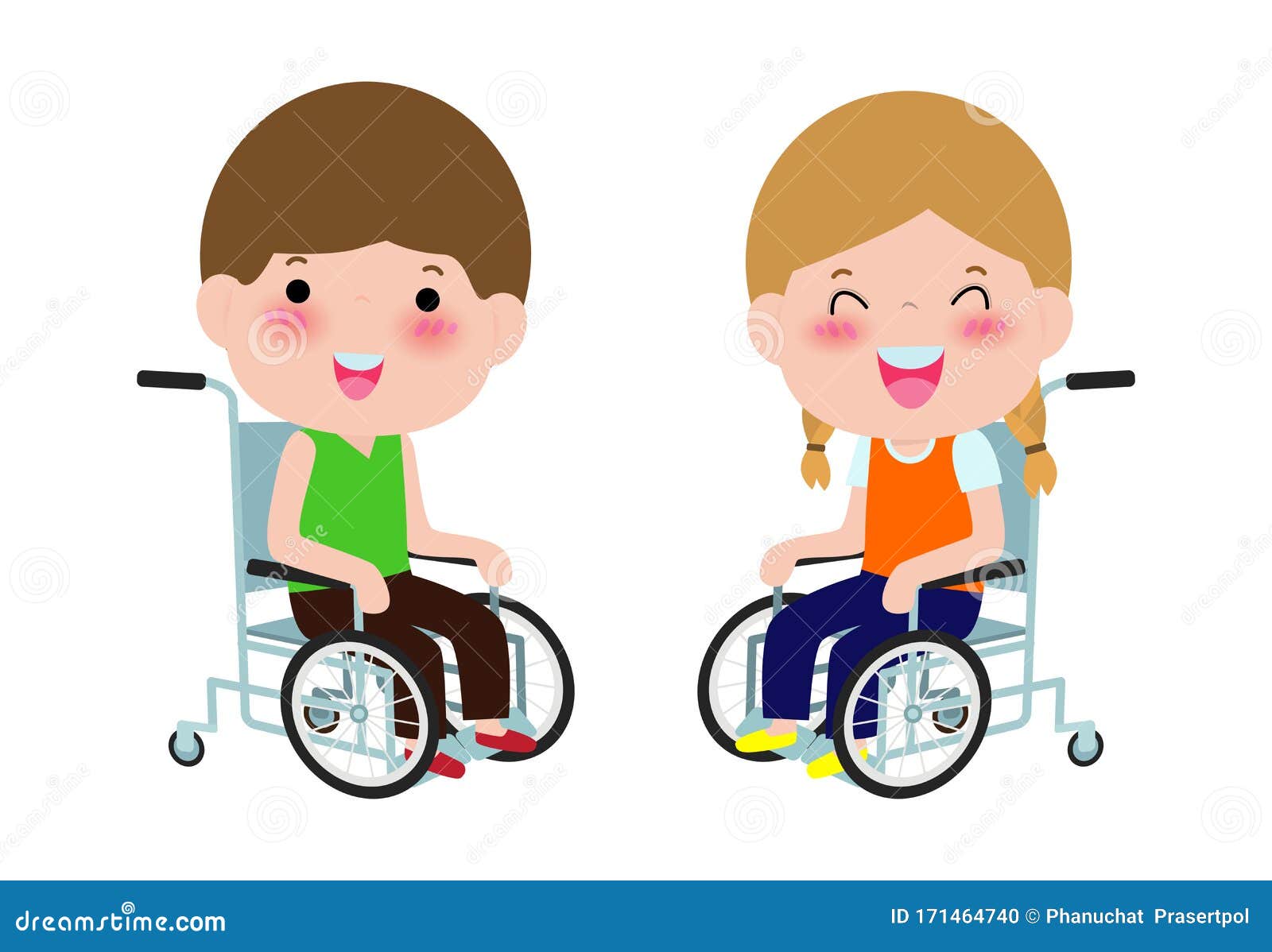 Disabled Kids Cartoon Vector | CartoonDealer.com #91760355