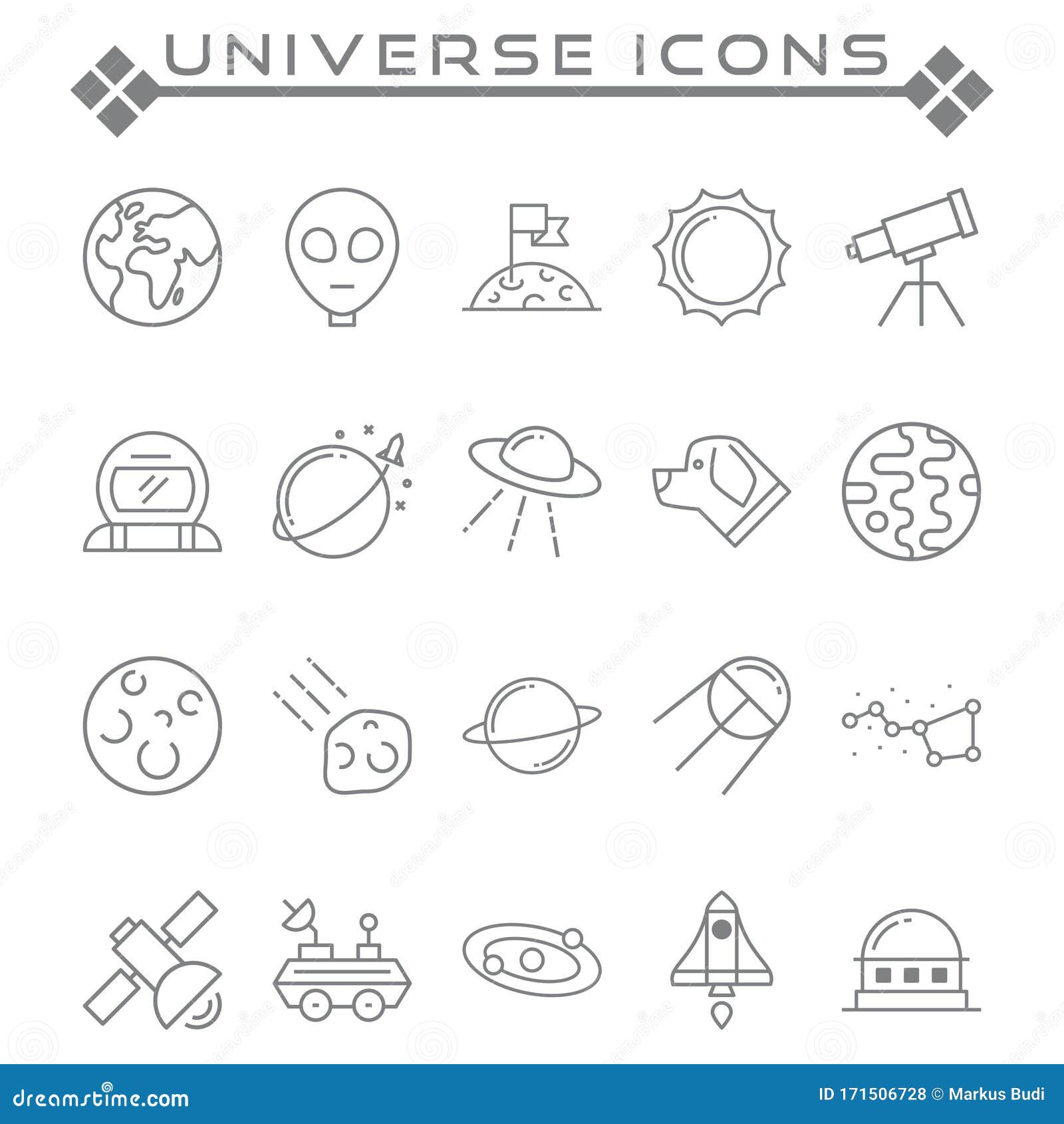 Set of Universes Related Vector Line Icons. Stock Vector - Illustration ...