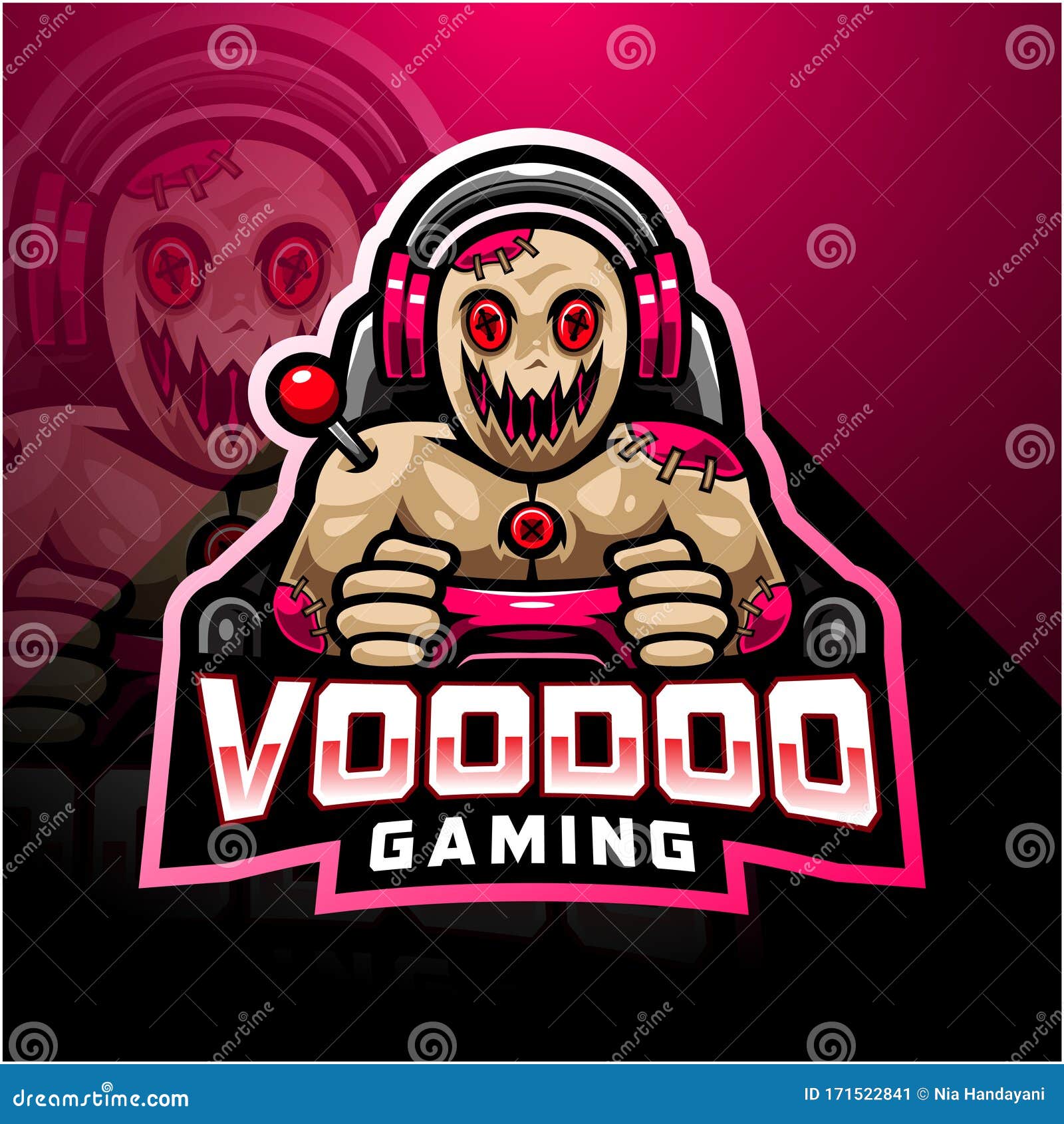 Voodoo Gaming Esport Mascot Logo Stock Vector - Illustration of cute ...