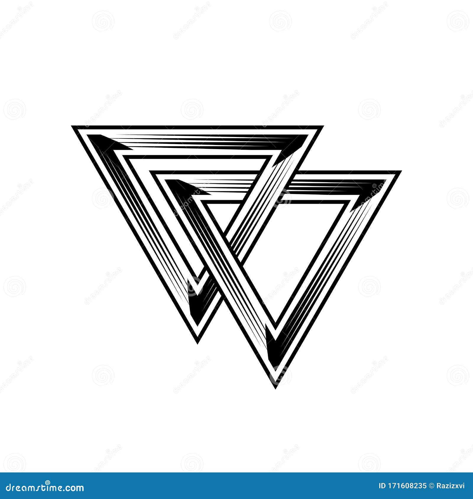 Simple Overlapping Triangle Vector Stock Vector - Illustration of bisex ...