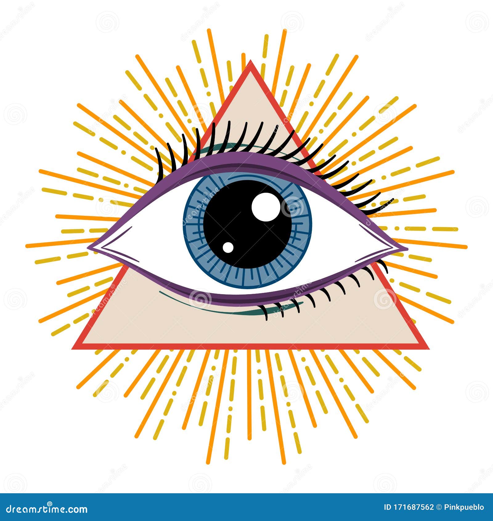 Vector Illustration of an All-Seeing Occult or Masonic Eye Stock Vector ...