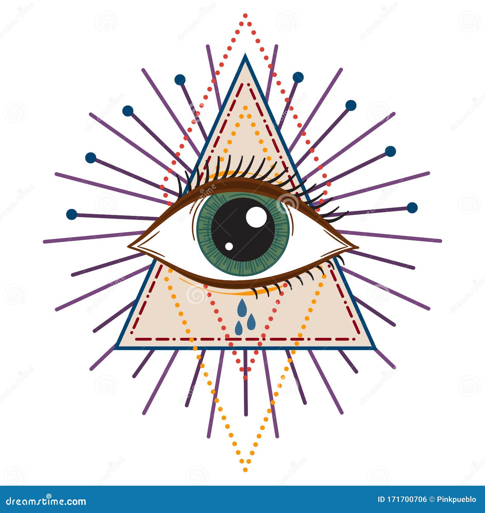 Vector Illustration of an All-Seeing Occult or Masonic Eye Stock Vector ...