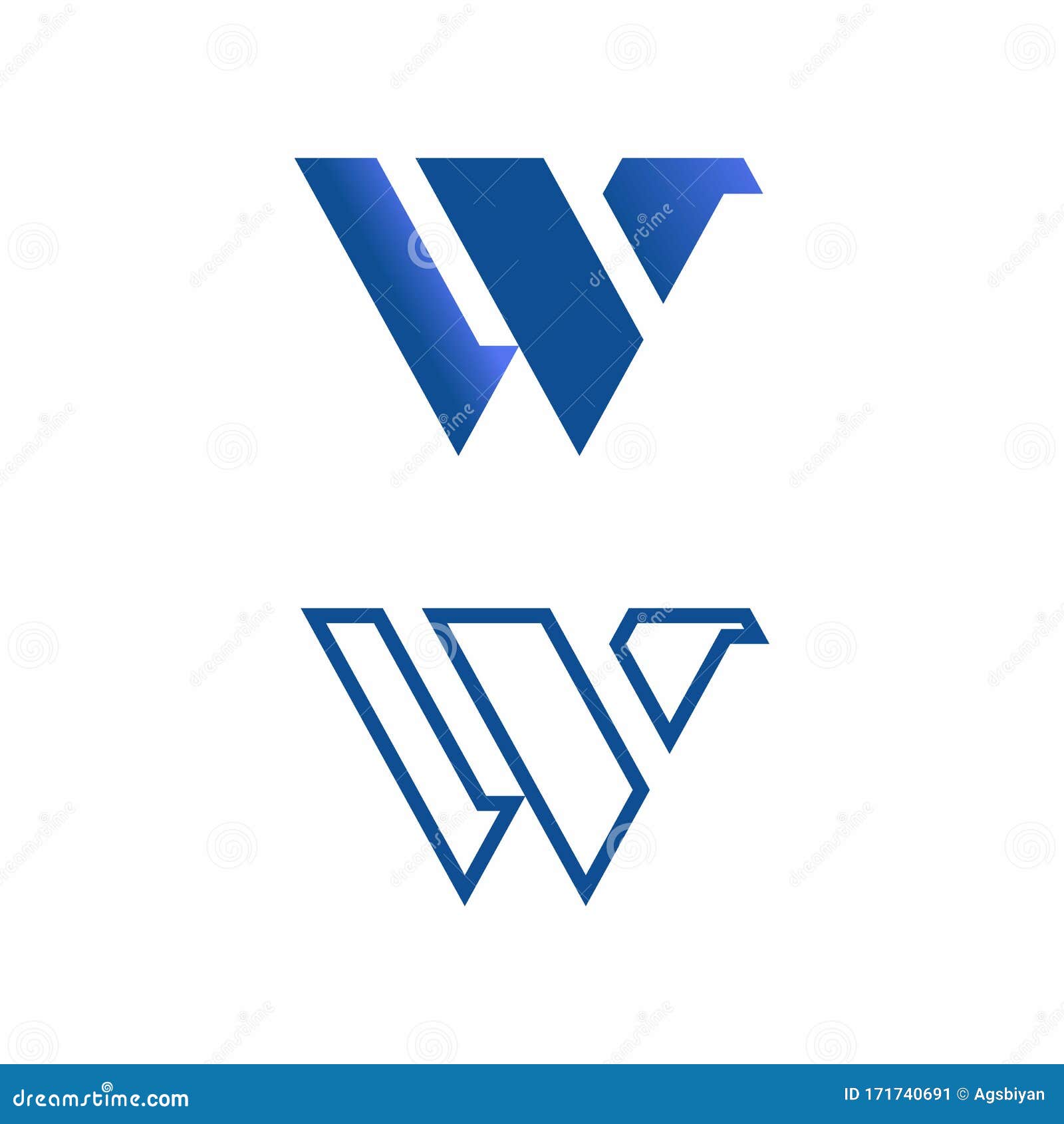 Design the Letter W with a Cut Shape that Looks Attractive Stock Vector ...