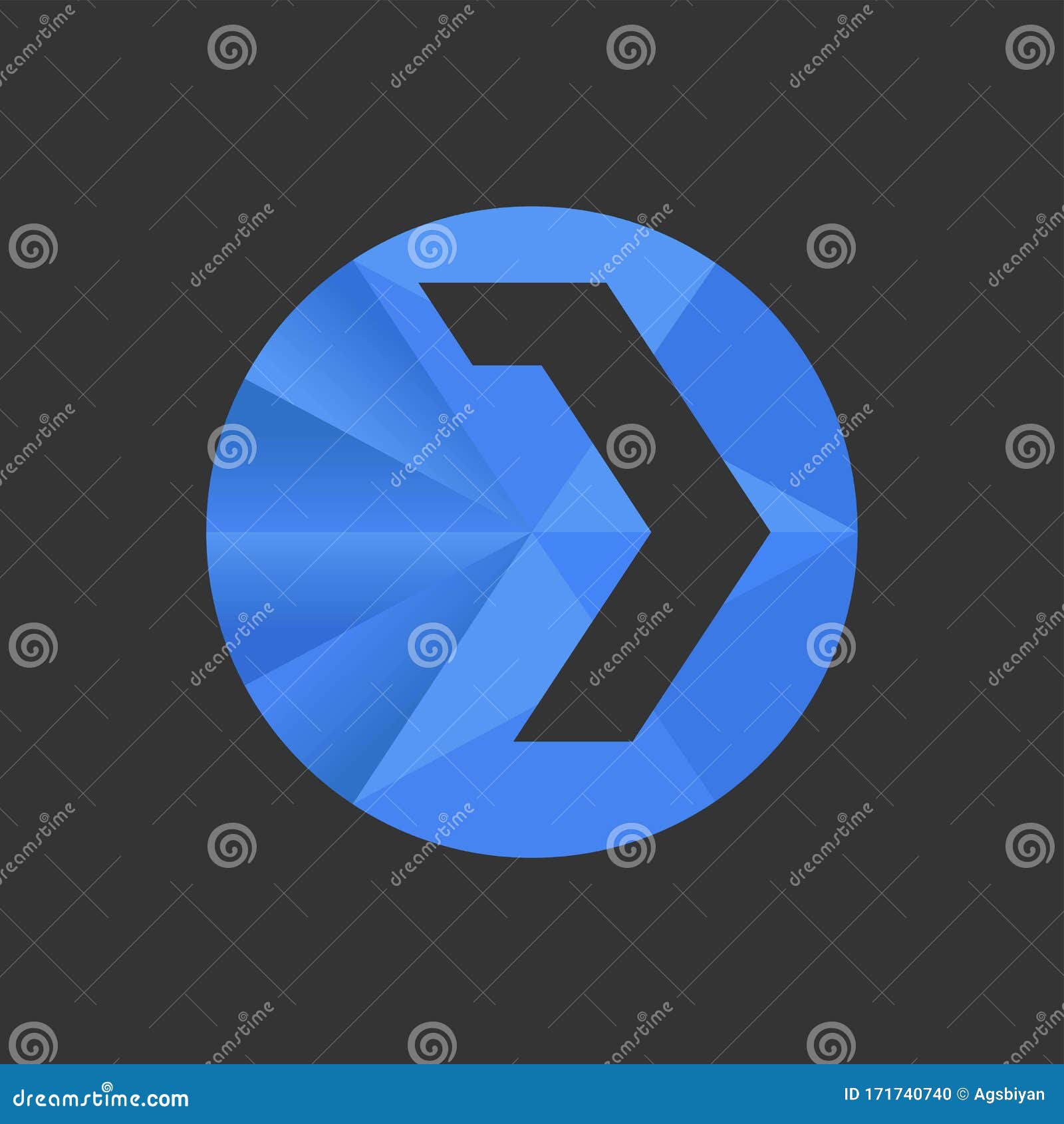 Circle Shape Design with a Blend of Blue Stock Vector - Illustration of ...