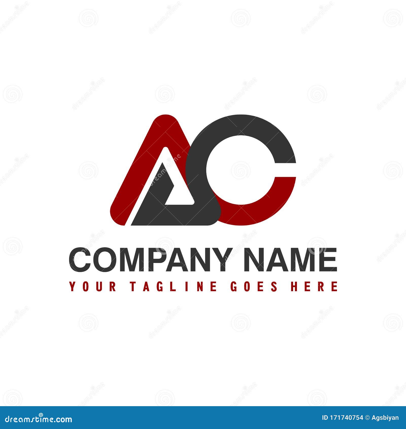 AC Design Letters with Attractive and Unique Shapes Stock Vector ...