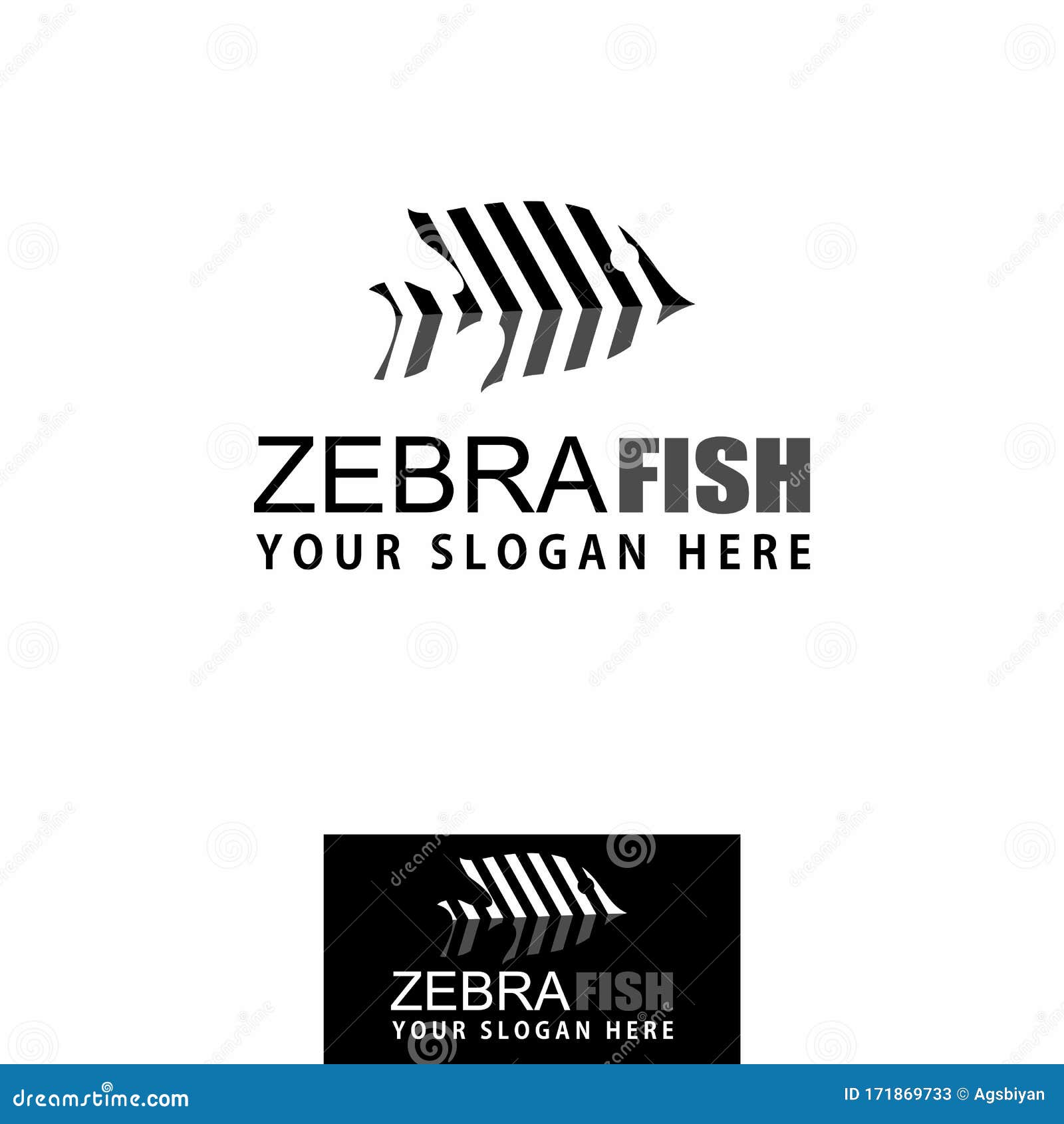 The Design of the Shape of a Fish with Zebra Motif Stock Vector ...