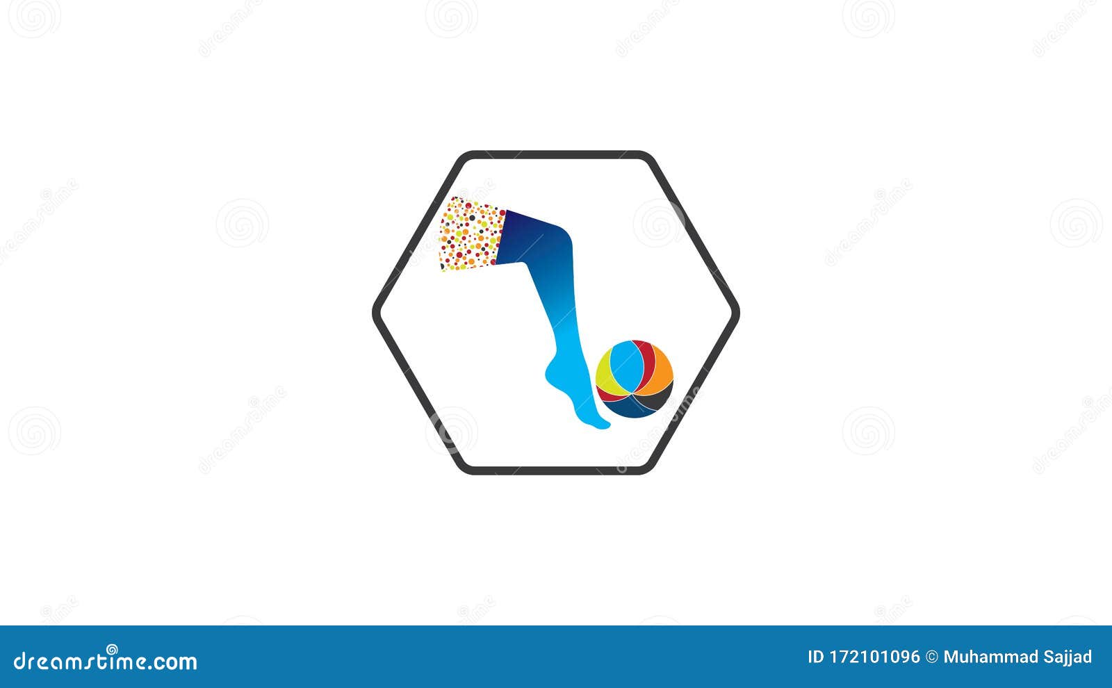 Football Logo Template Design - Leg Kick Football Icon Symbol Stock ...