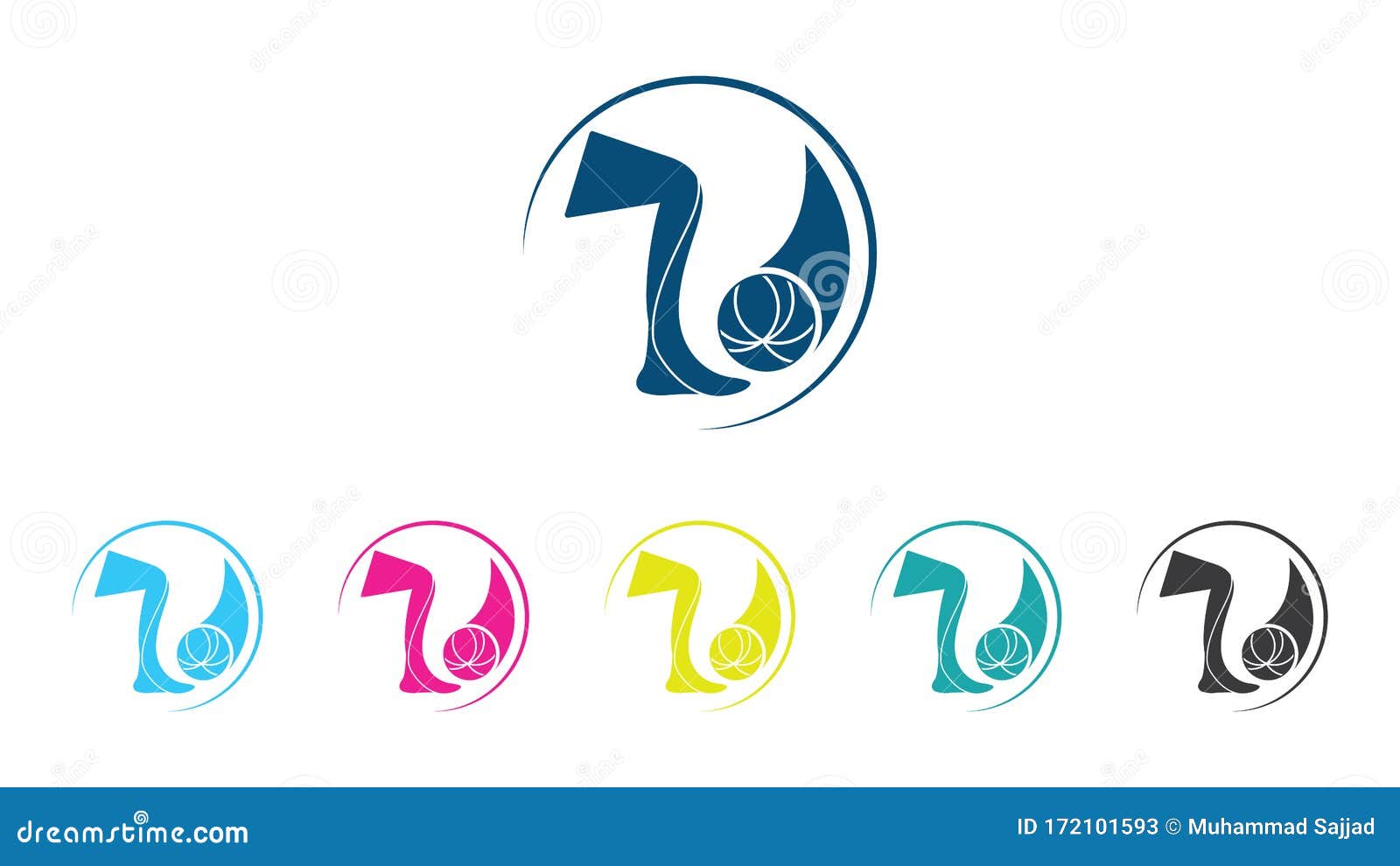 Football Logo Template Design - Leg Kick Football Icon Symbol Stock ...