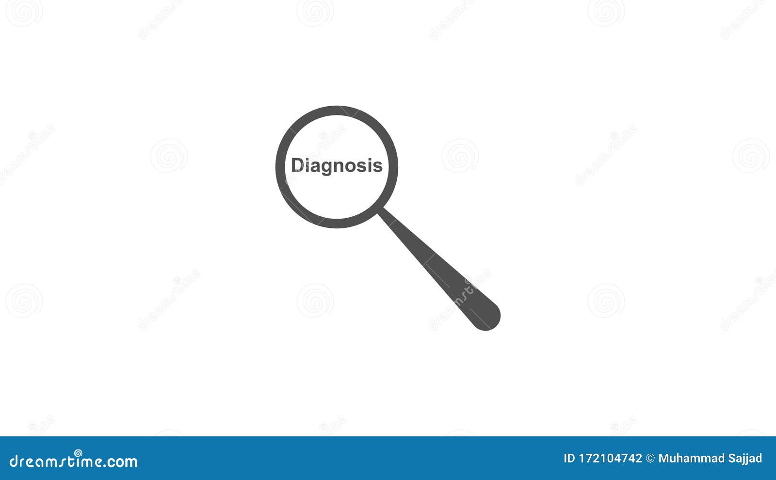 Diagnosis Text and Magnifying Glass Stock Vector - Illustration of ...