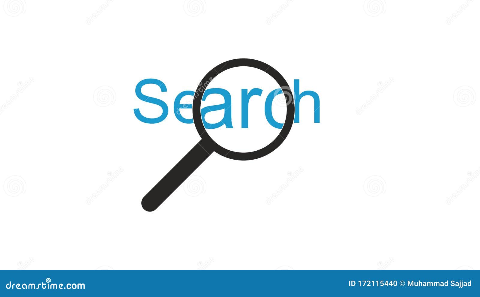 Search Text and Magnifying Glass Stock Vector - Illustration of clicks ...