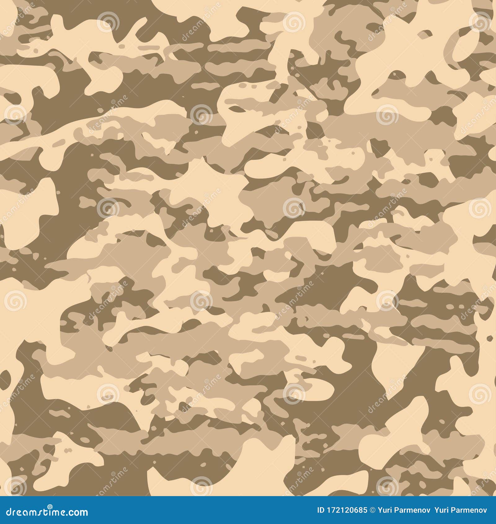 Brown Beige Vector Camouflage Seamless Pattern. Grunge Military Camo ...