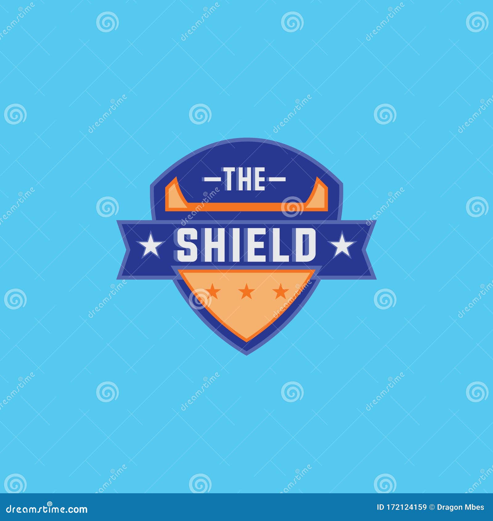 Blue Glossy Sleek Shield Emblem or Logo Graphic Template Stock Vector ...