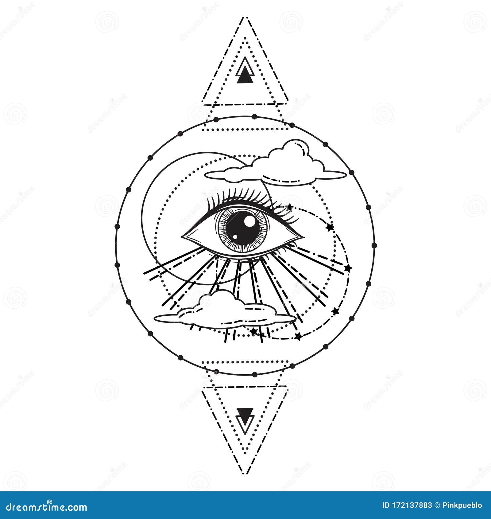 Vector Illustration of an All-Seeing Occult or Masonic Eye Stock Vector ...