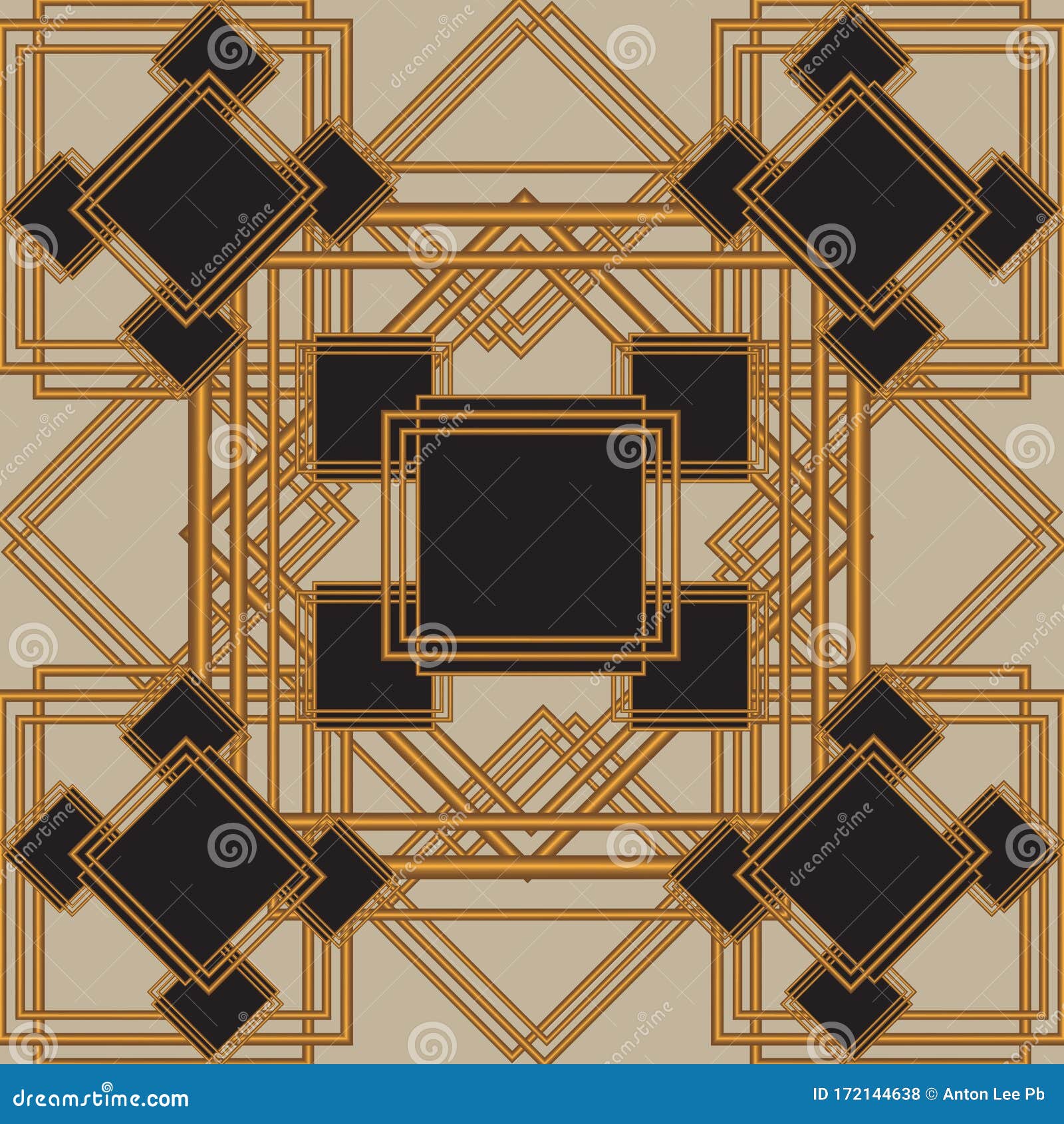 Art Deco Geometric Frame Series 6 Stock Illustration - Illustration of ...