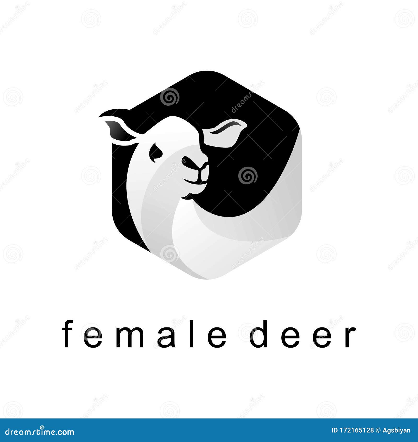 Design or Vector in the Form of a Female Deer and Can Also Be Used As a ...