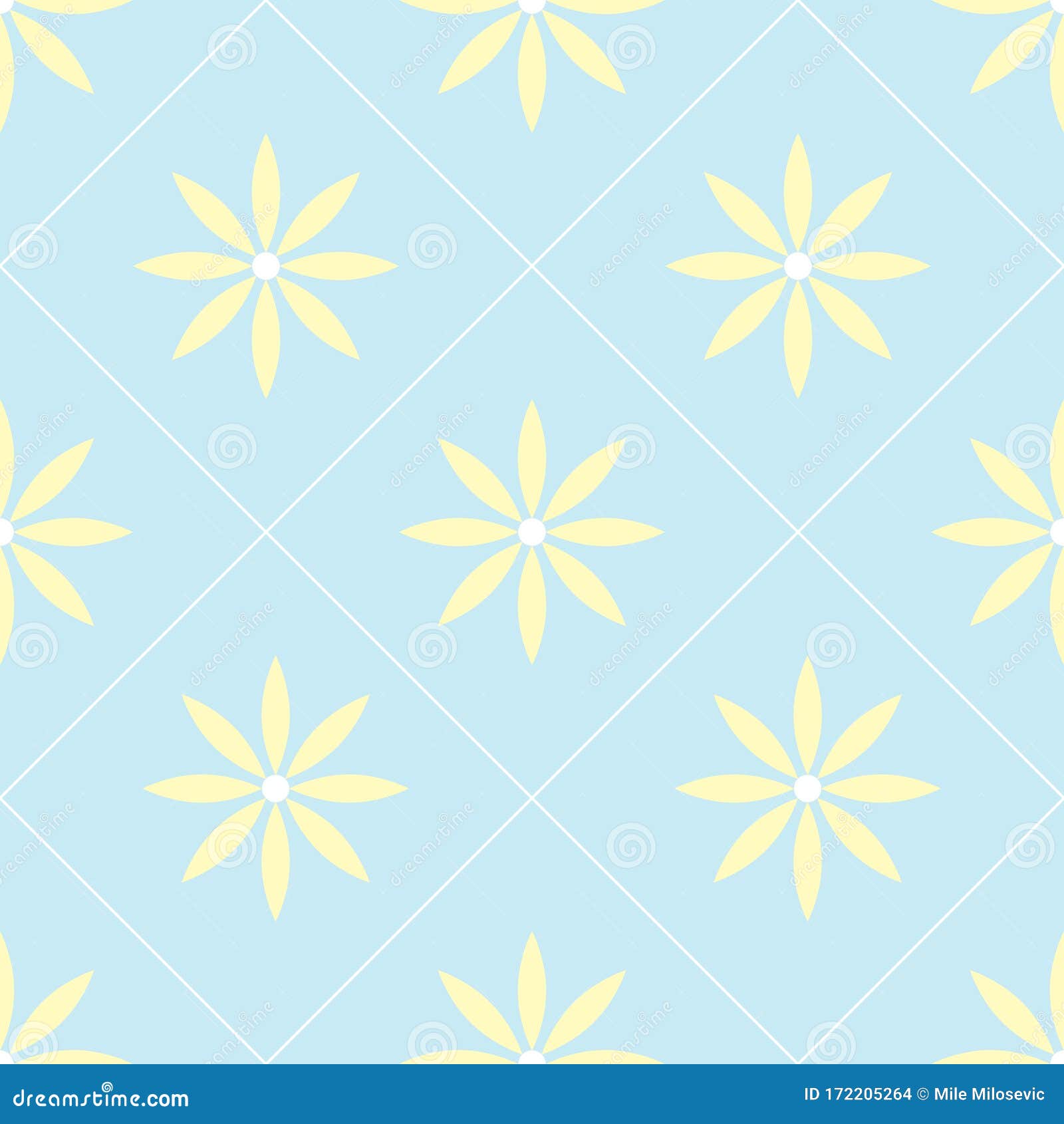 Geometric Pattern with Flowers in Square. Abstract Seamless Flowers ...