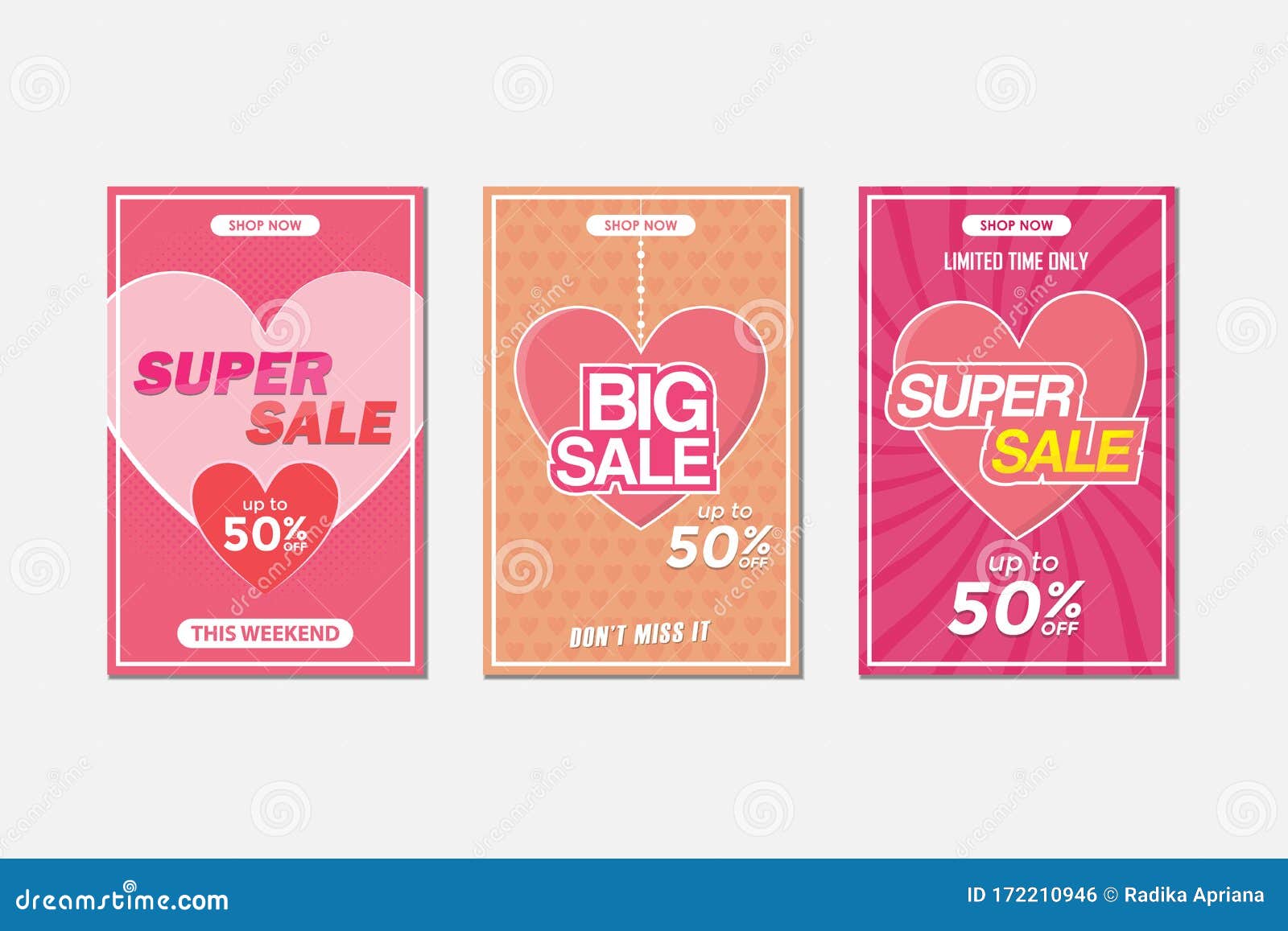 Sale Ads Banner with Love and Heart Theme Stock Vector - Illustration ...