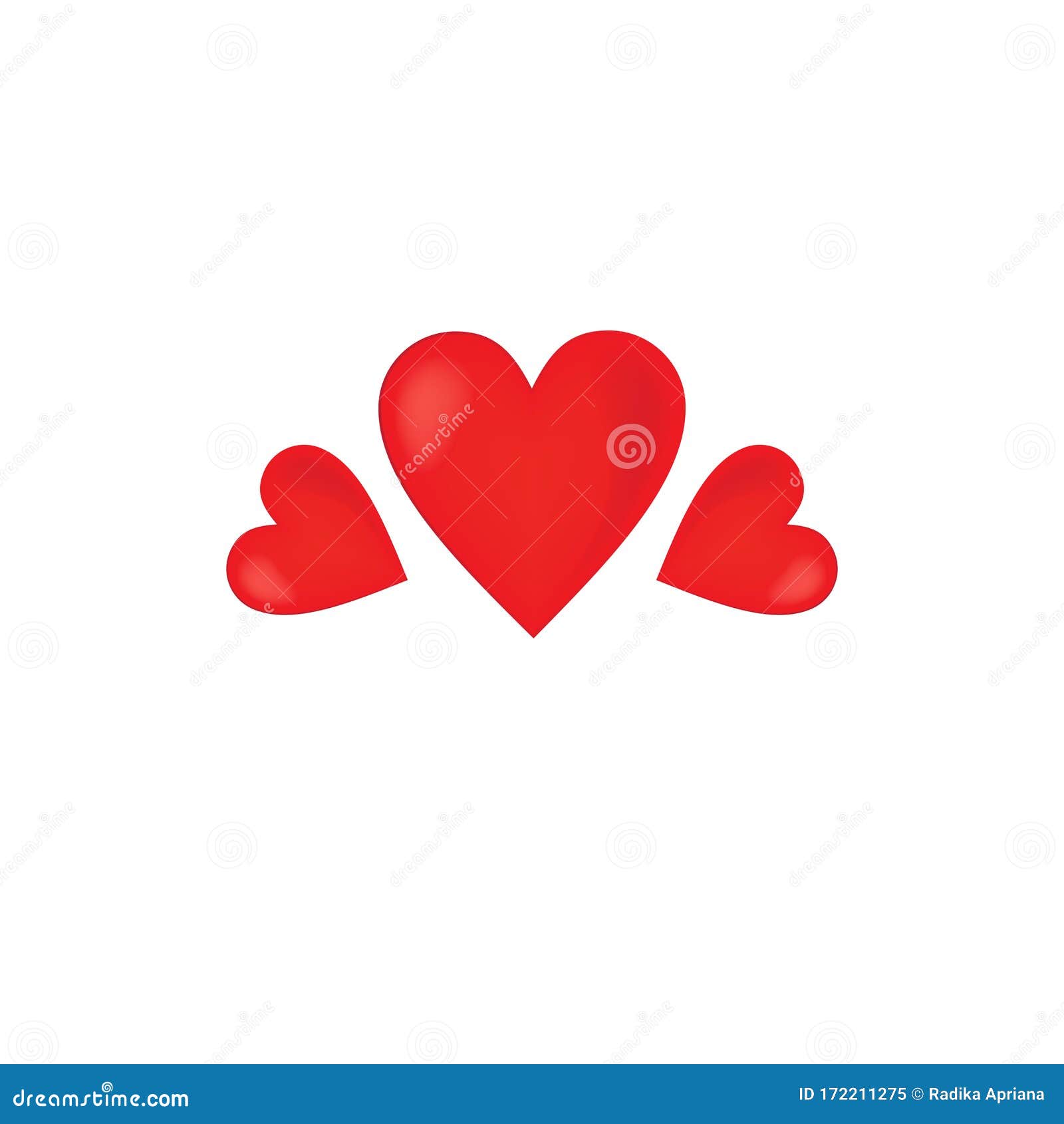 Heart Icon with Three Love stock vector. Illustration of decoration ...