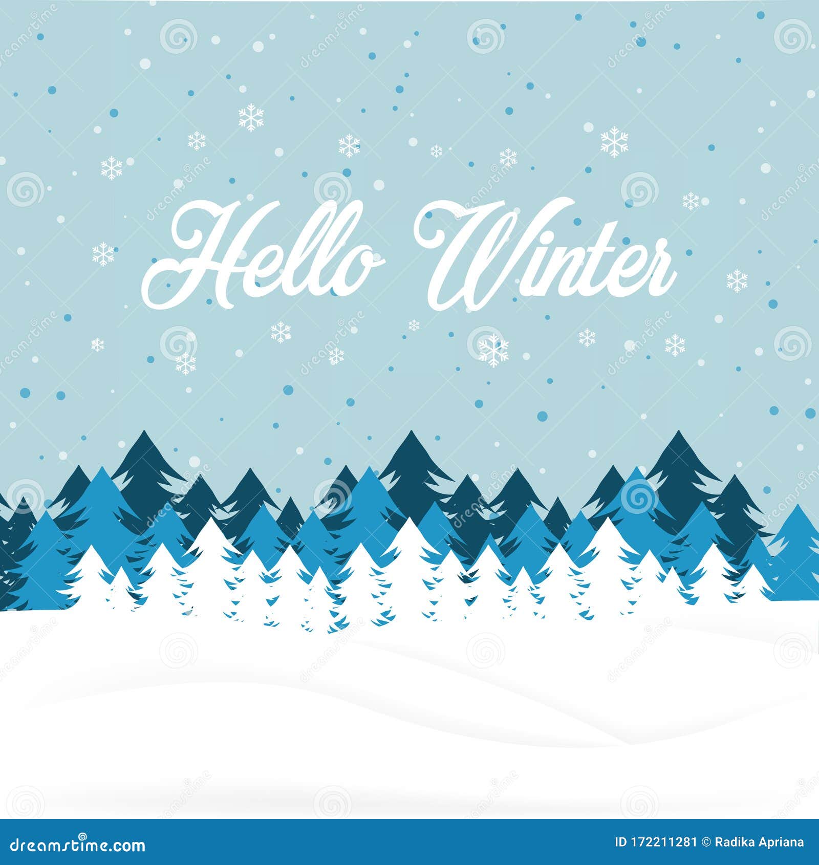 Hello Winter Design with Snow Stock Vector - Illustration of perfect ...