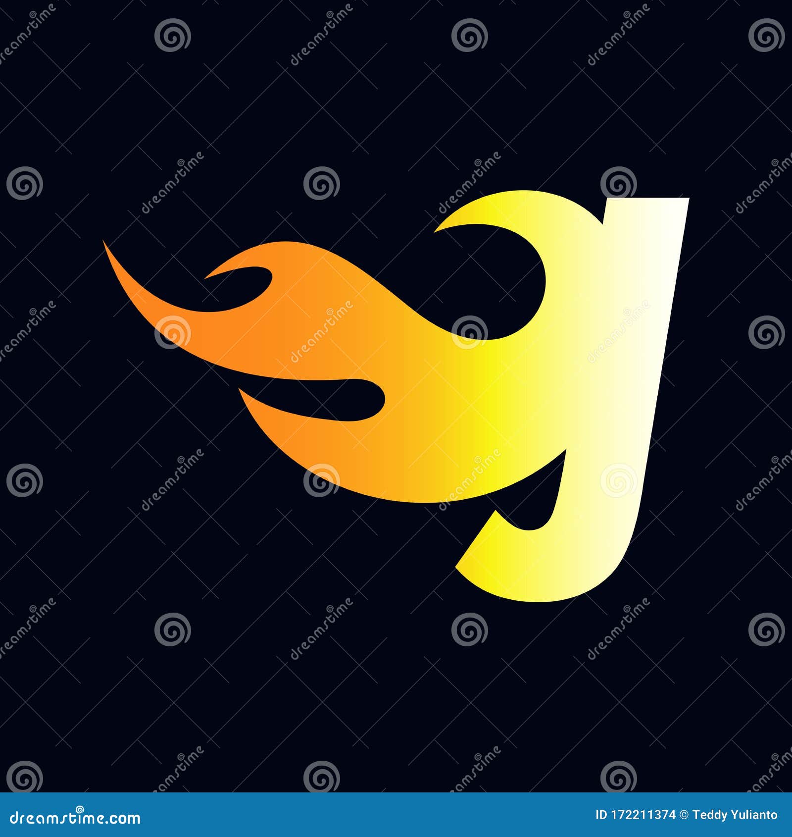 Hot initial letter J stock vector. Illustration of initial - 172211374