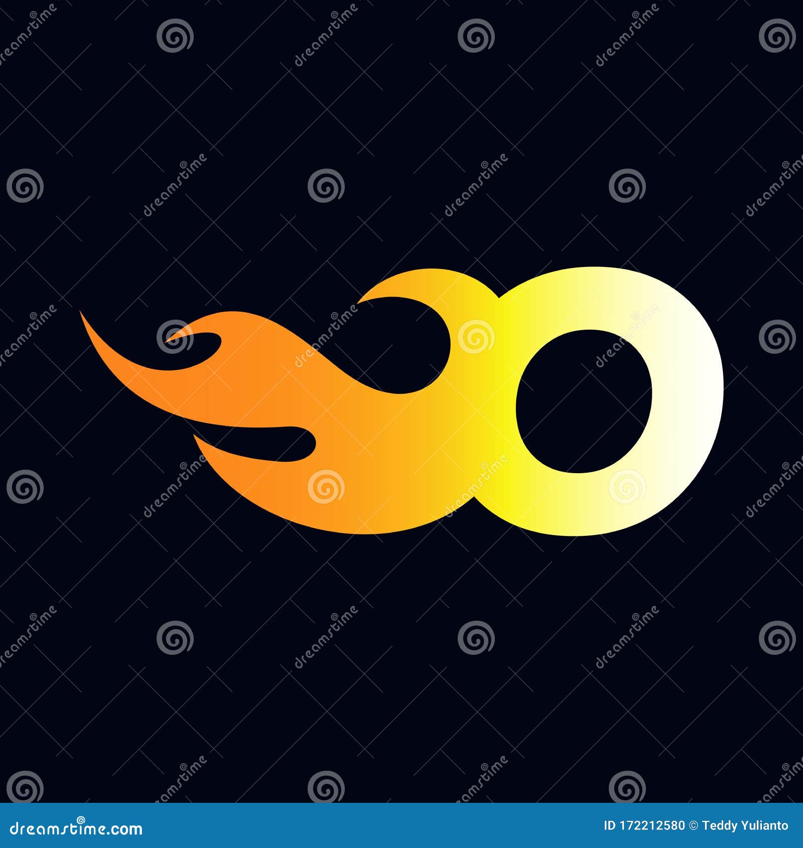Hot initial letter O stock vector. Illustration of glory - 172212580