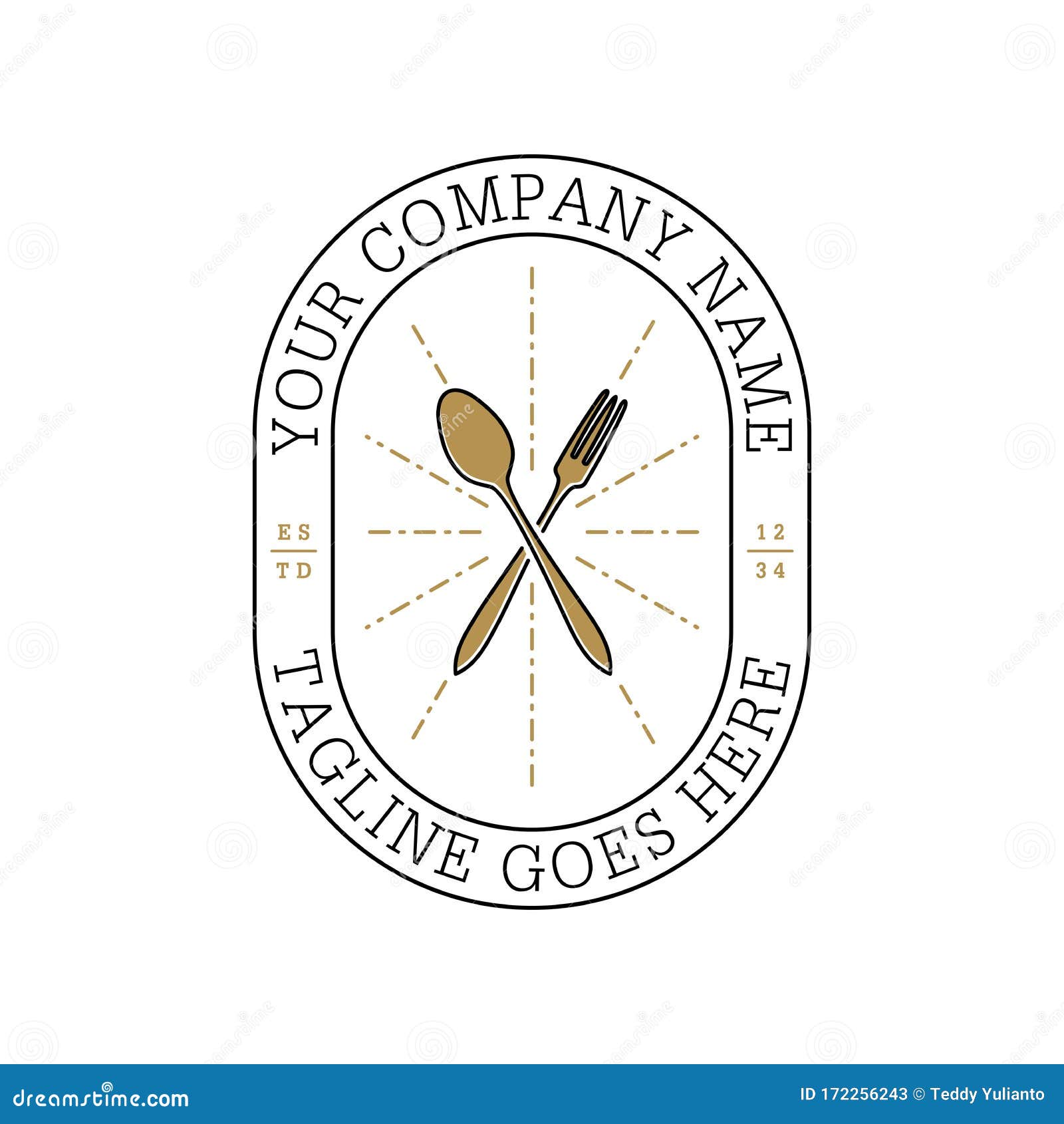 Simple Logo Golden Vintage Cafe Stock Vector - Illustration of ...