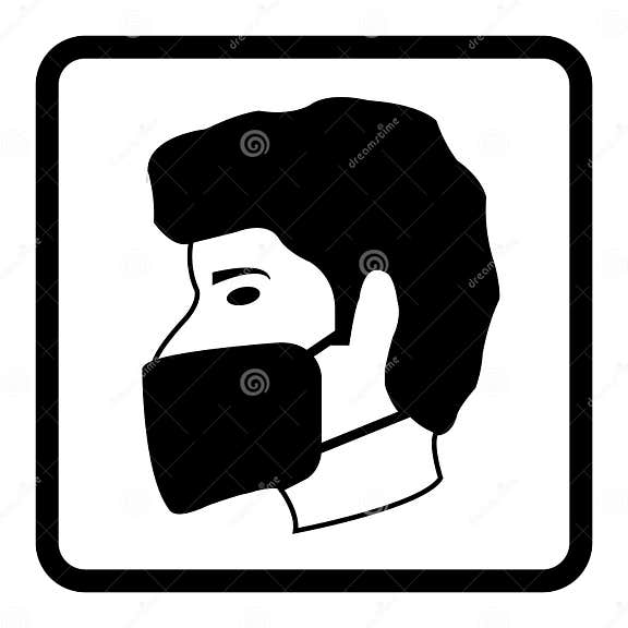 Wear Face Mask Icon Drawing by Illustration Stock Vector - Illustration ...
