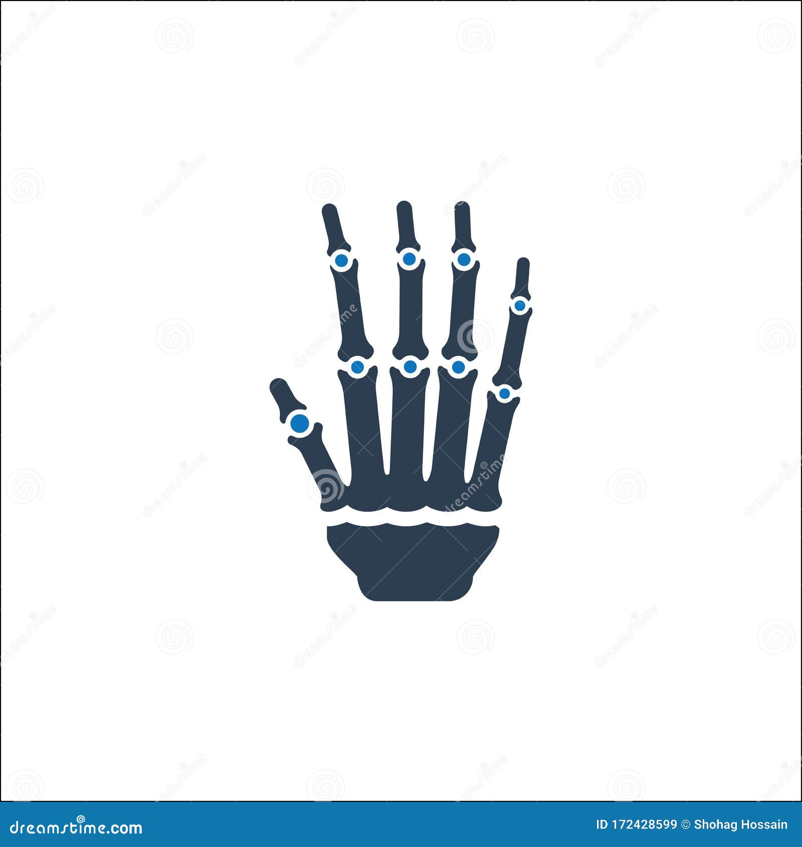 Osteology Icon. Hand Skeleton Icon. Stock Vector - Illustration of ...