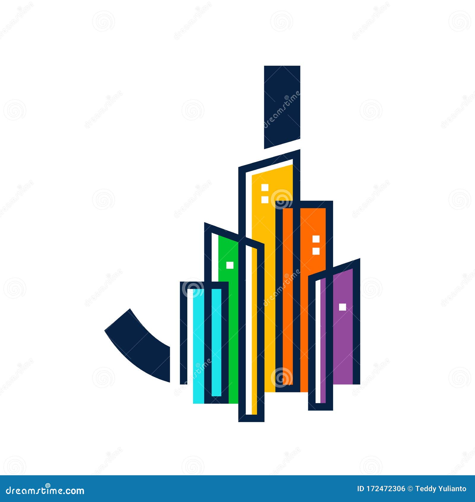 Colorful Initial Logo J Building Stock Vector - Illustration of clean ...