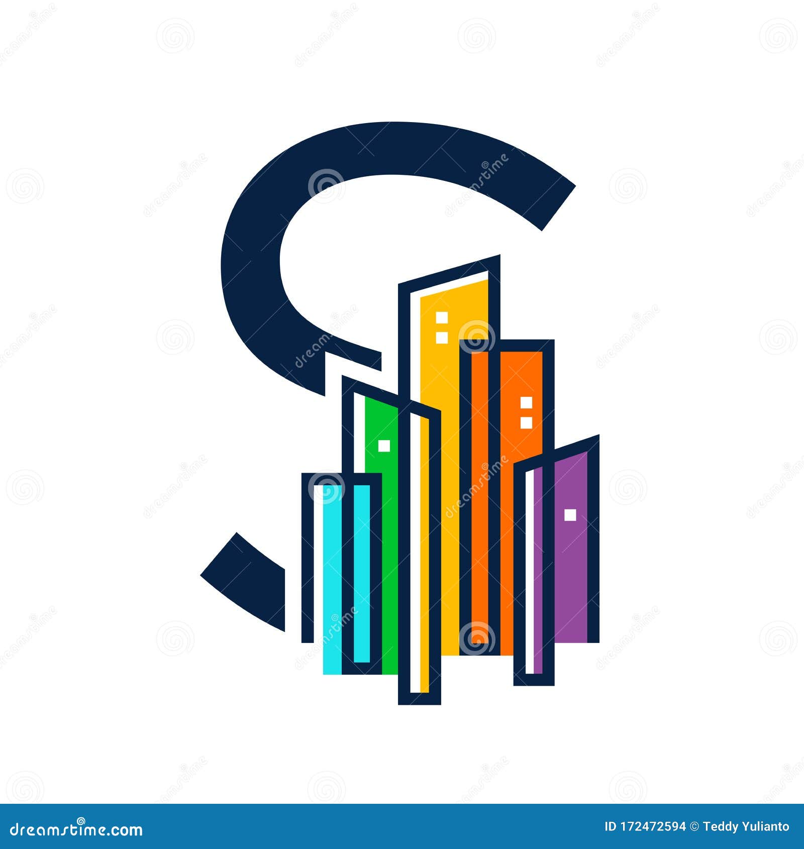 Colorful Initial Logo S Building Stock Vector - Illustration of house ...