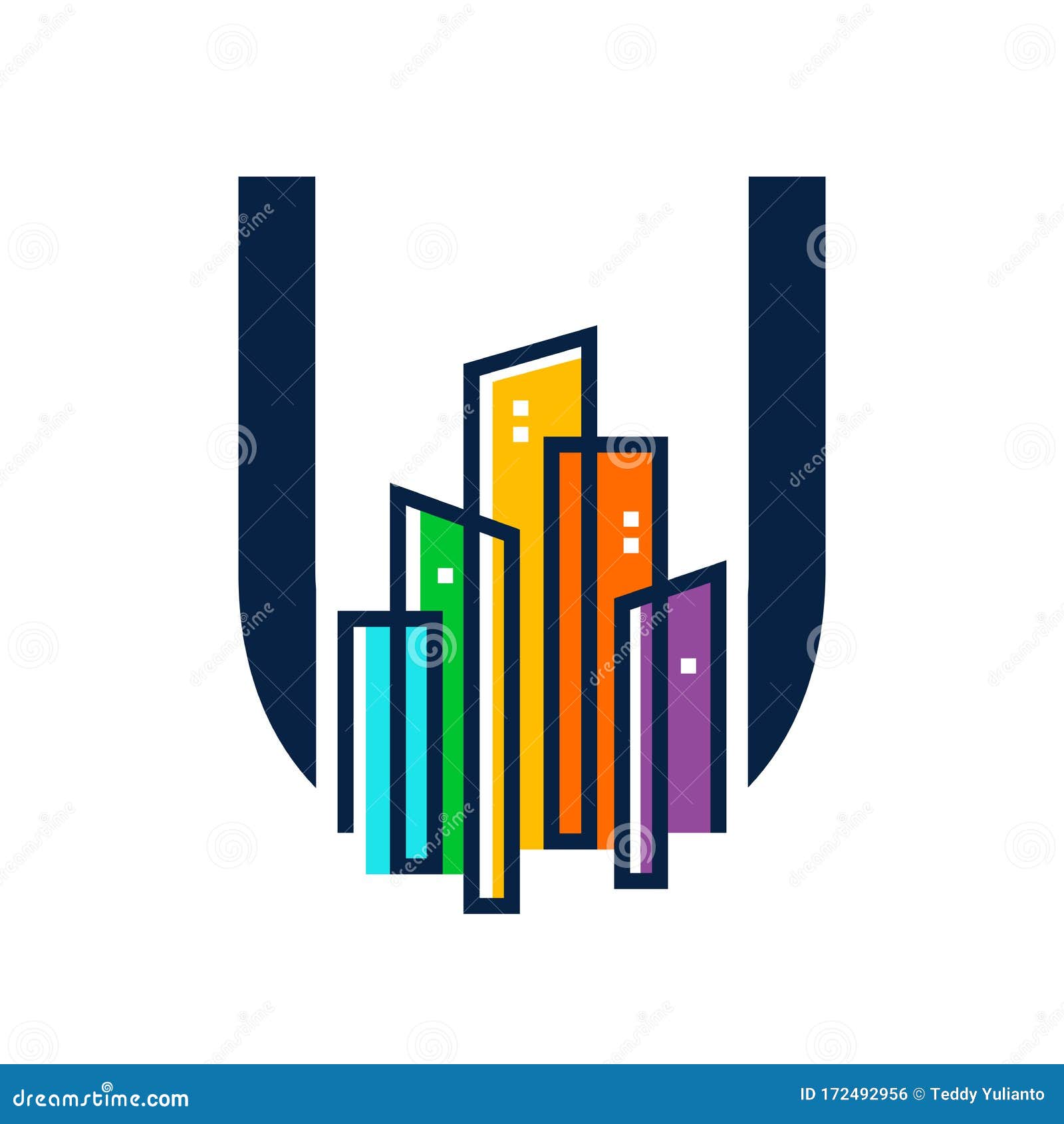 Colorful Initial Logo U Building Stock Vector - Illustration of ...