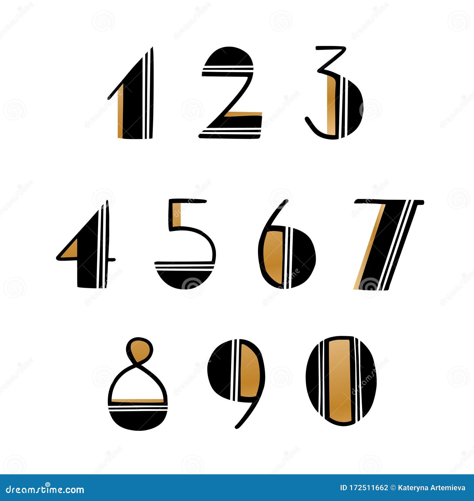 Numeral Font. Font Of Number, Numeral Cartoon Vector | CartoonDealer ...