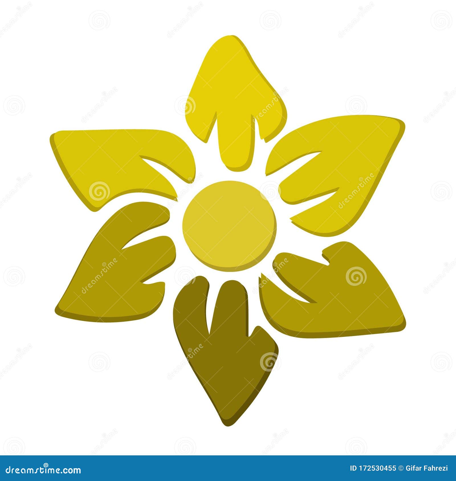 Flower Design Logo Vector with Yellow Color Stock Vector - Illustration ...