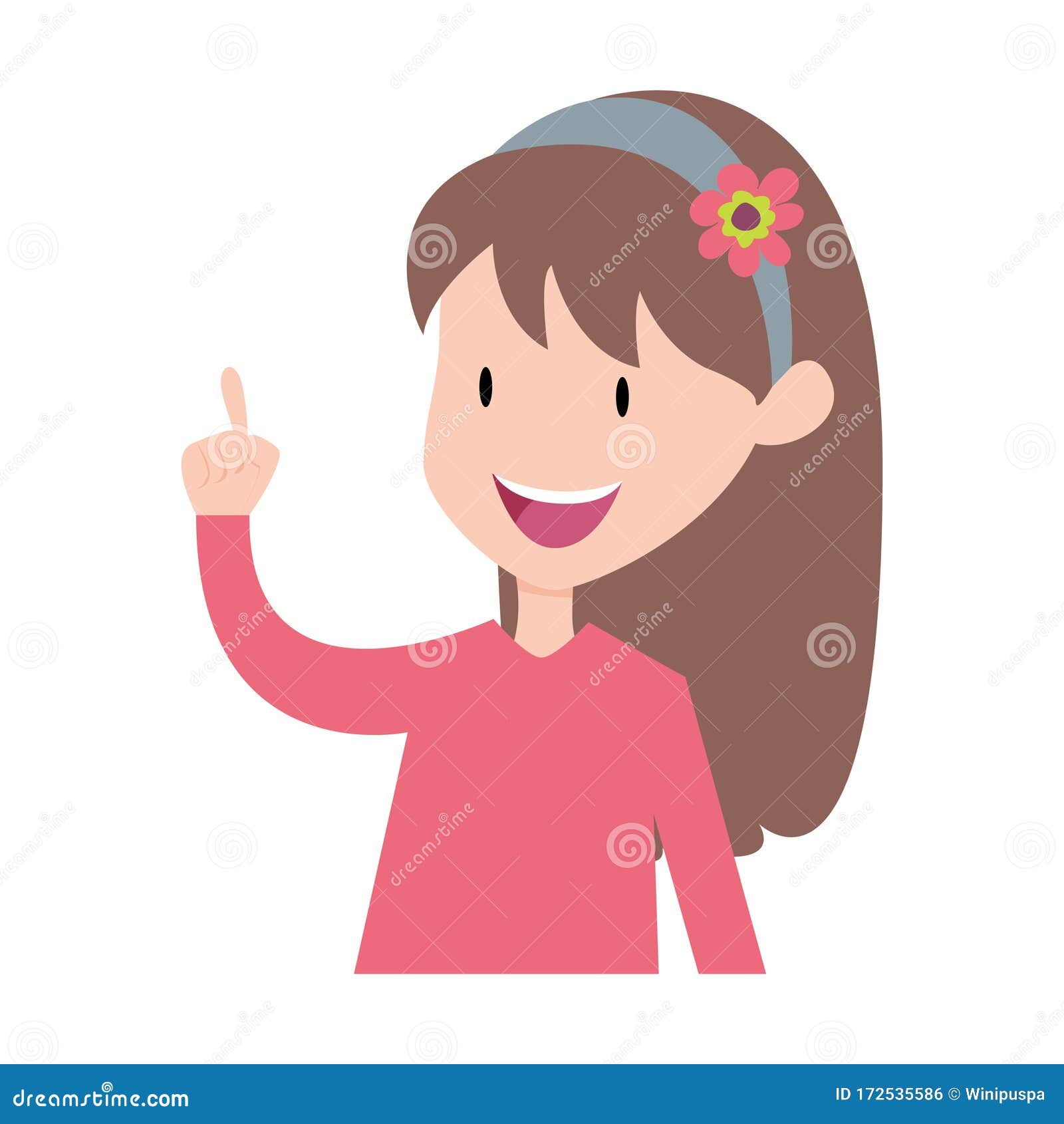 Young Woman Character Solution and Thinking Illustration Stock Vector ...