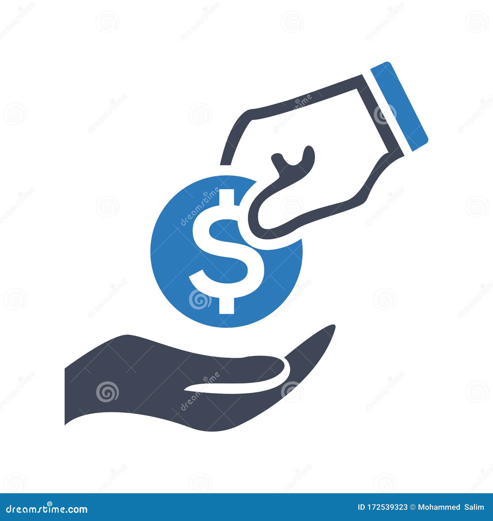 Give Money Donation Vector Icon Stock Vector - Illustration of icon ...
