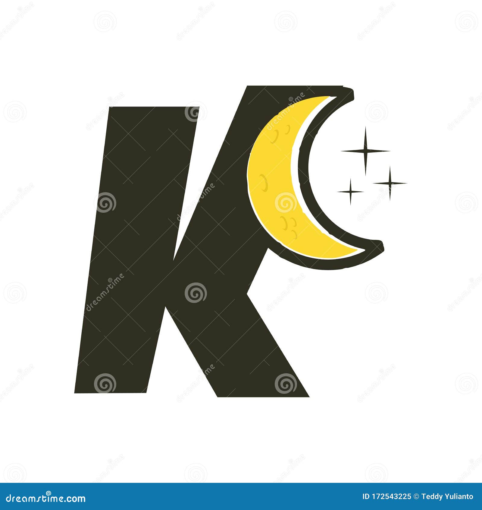 Simple logo initial K moon stock vector. Illustration of finance ...