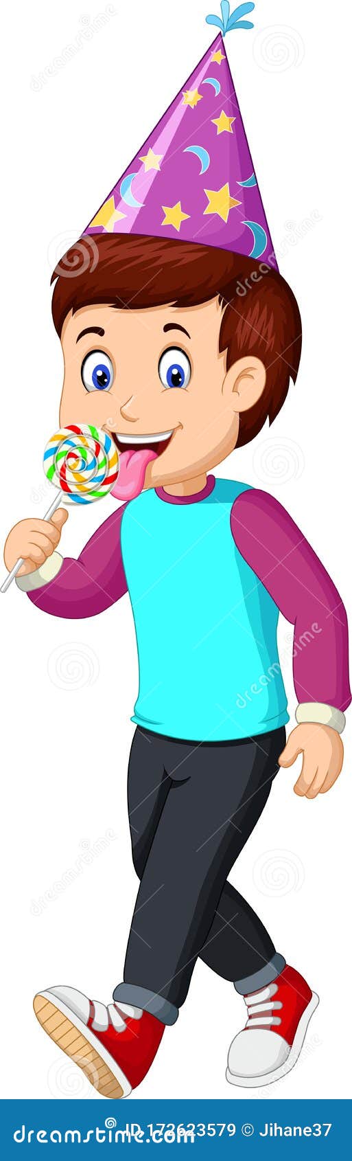 Boy Eating Candy Cartoon stock vector. Illustration of candy - 172623579