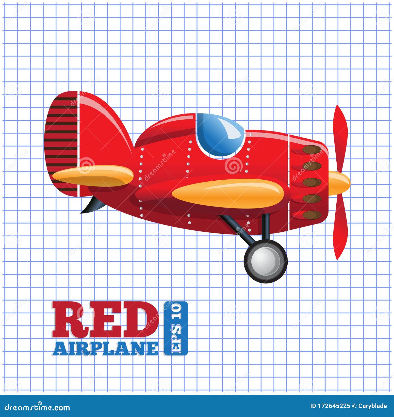 Red airplane. stock vector. Illustration of shape, engine - 172645225