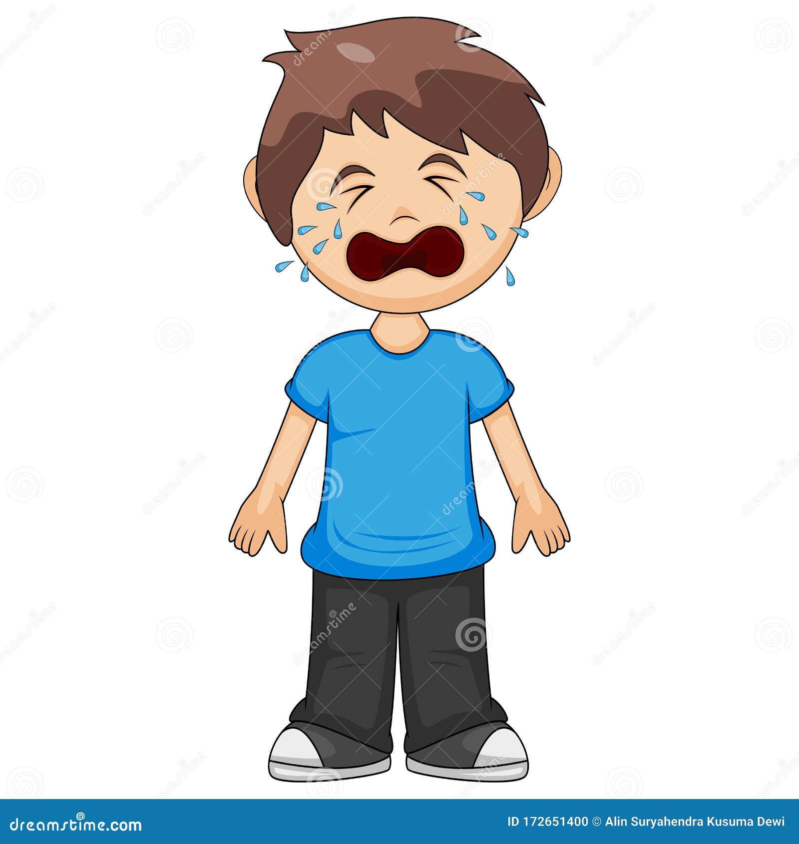 A Boy is Crying Cartoon Vector Illustration Stock Vector - Illustration ...